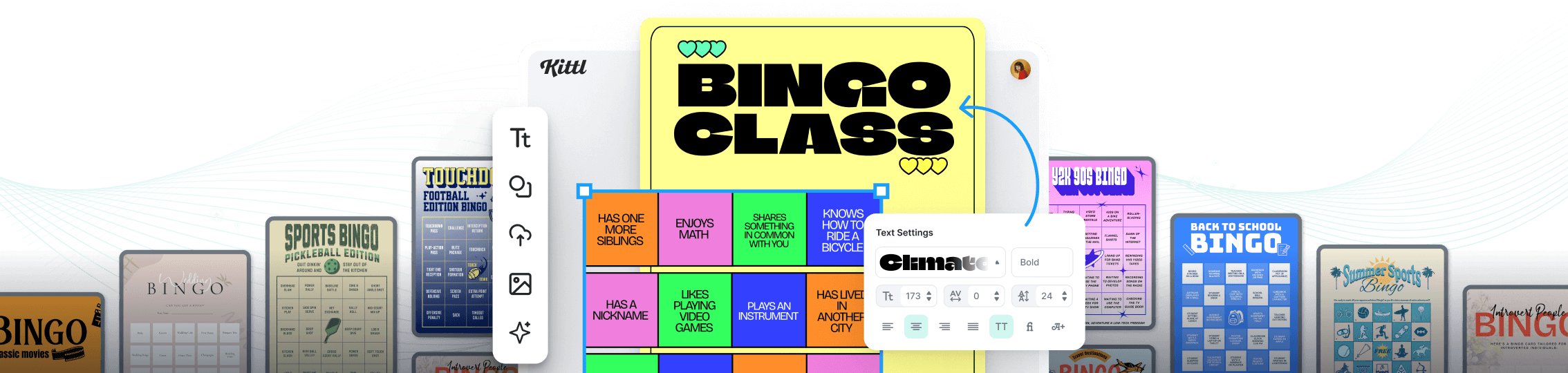 Free Custom Bingo Card Generator - Print Cards or Play Online | Kittl