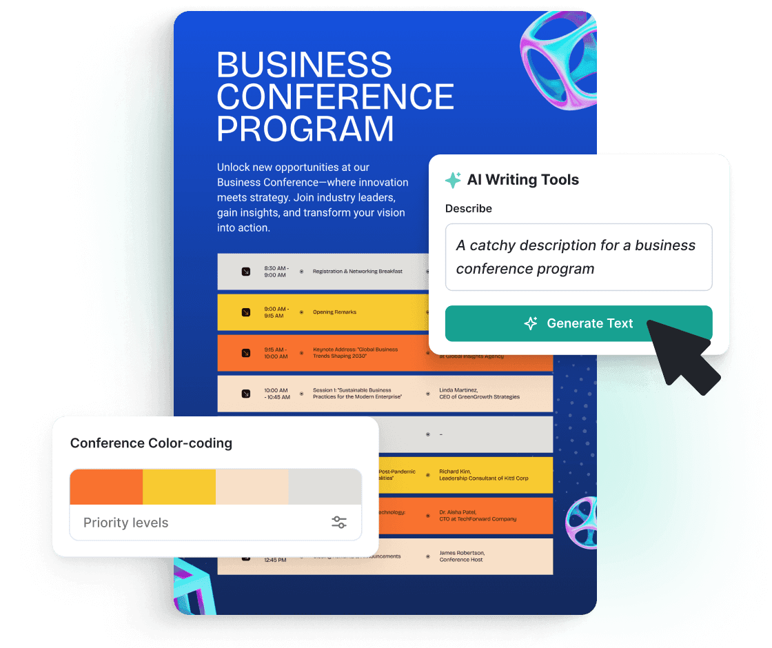Free Program Maker - Design Personalized Program Online | Kittl