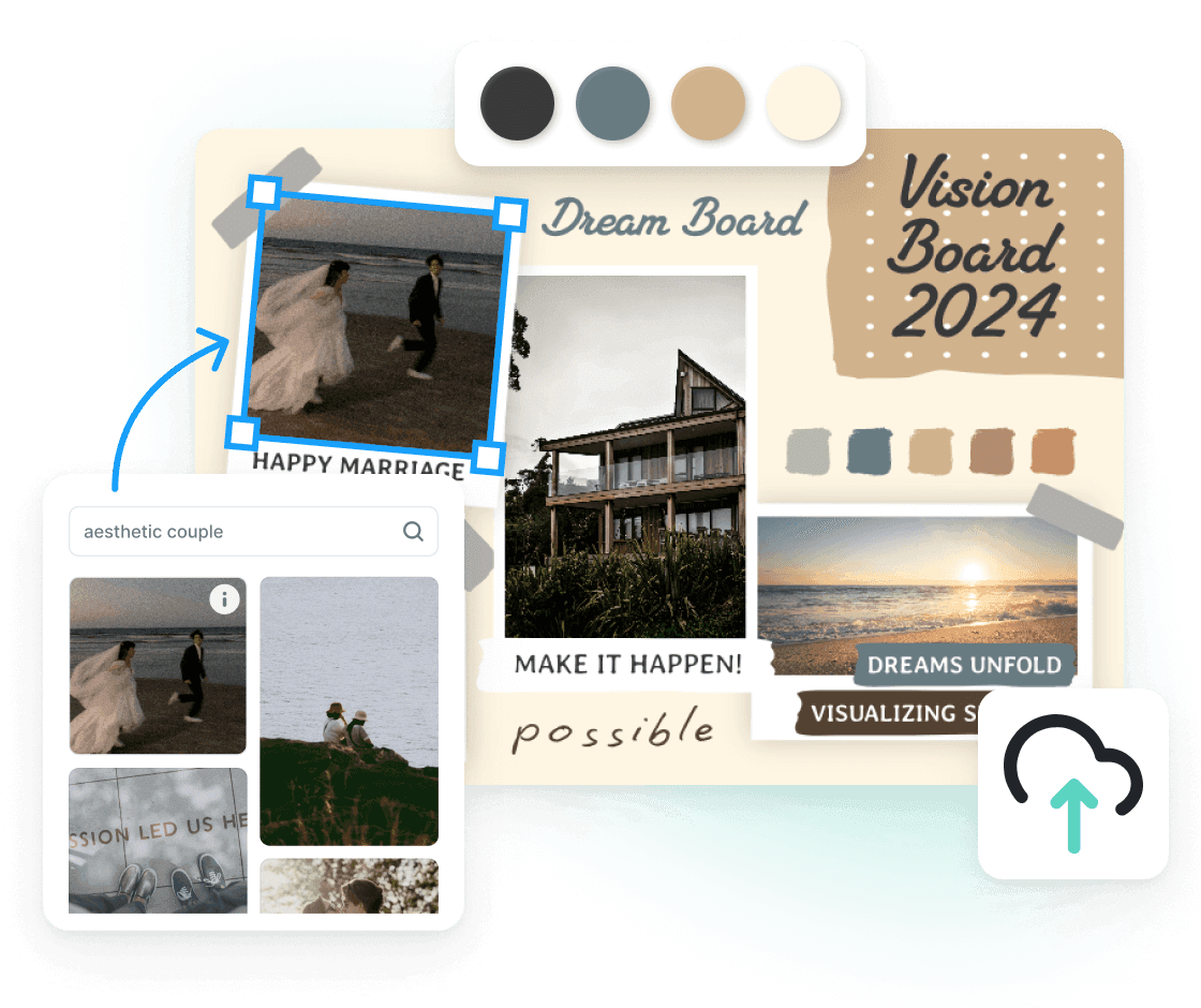Free Online Vision Board Maker - Design Your Own Goals | Kittl