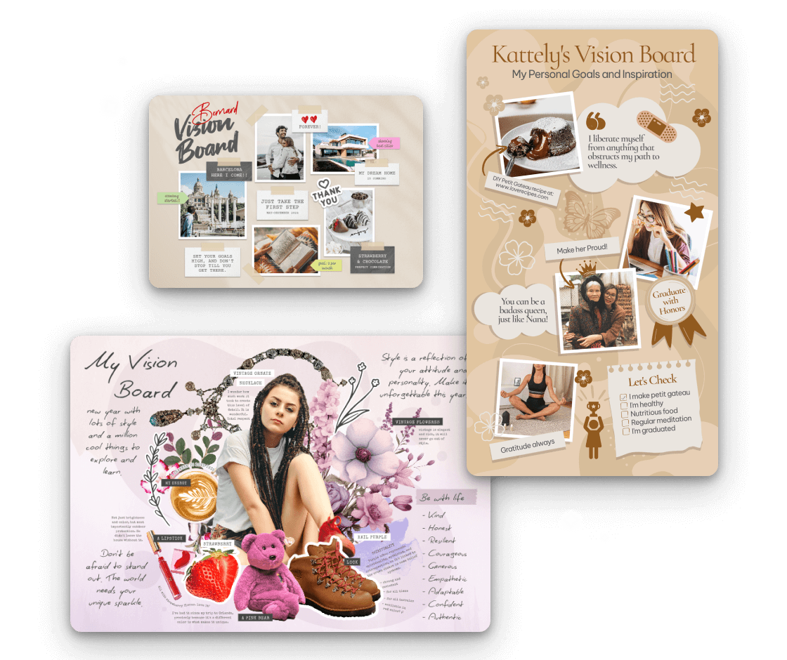 Free Online Vision Board Maker - Design Your Own Goals | Kittl
